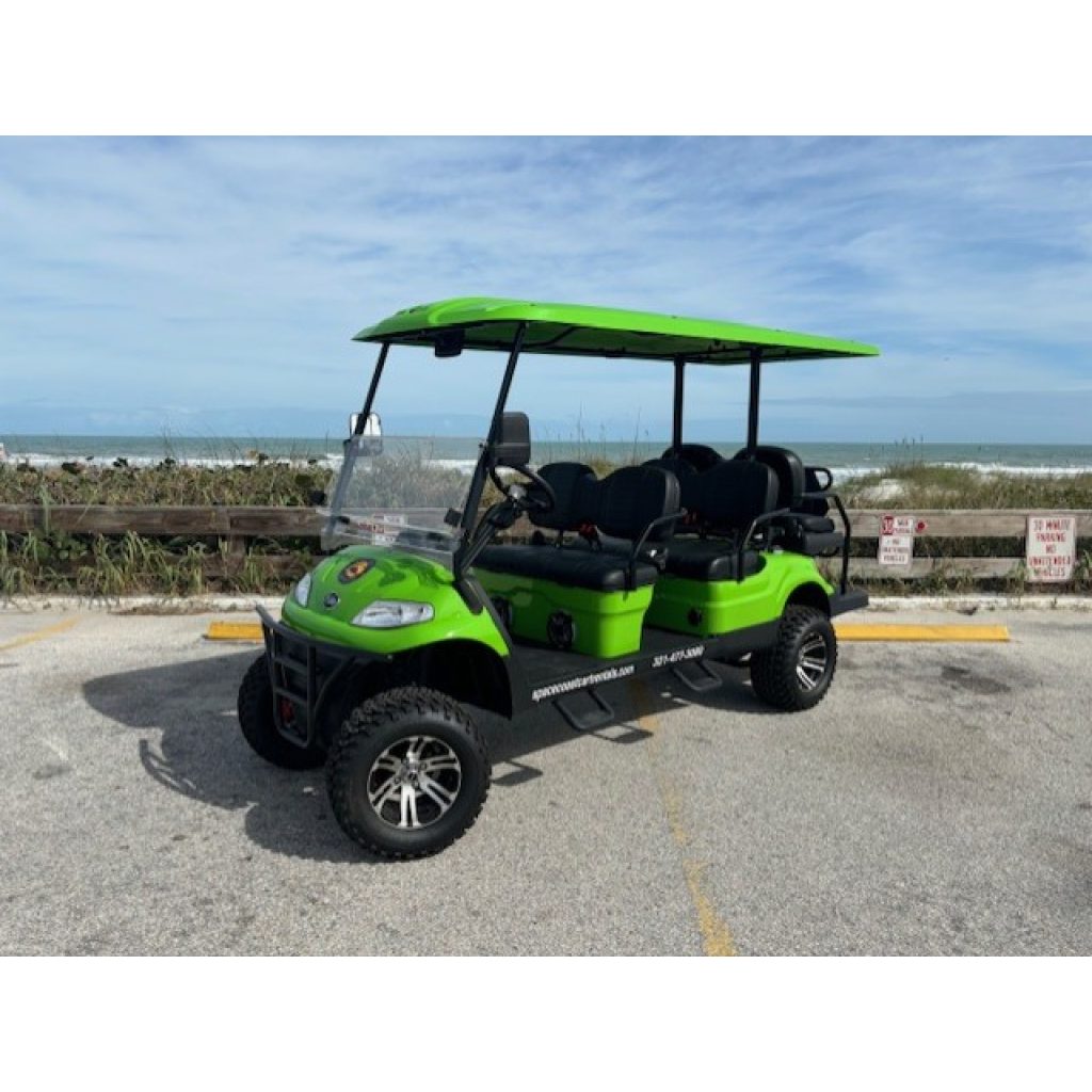 6 Passenger Lifted LSV Golf Cart - Space Coast Cart Rentals